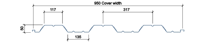 TR50, TR50+, TR50+ Deck Profile, Metal Deck Sheet, Deck sheet Manufacturers in India, Deck sheet ...